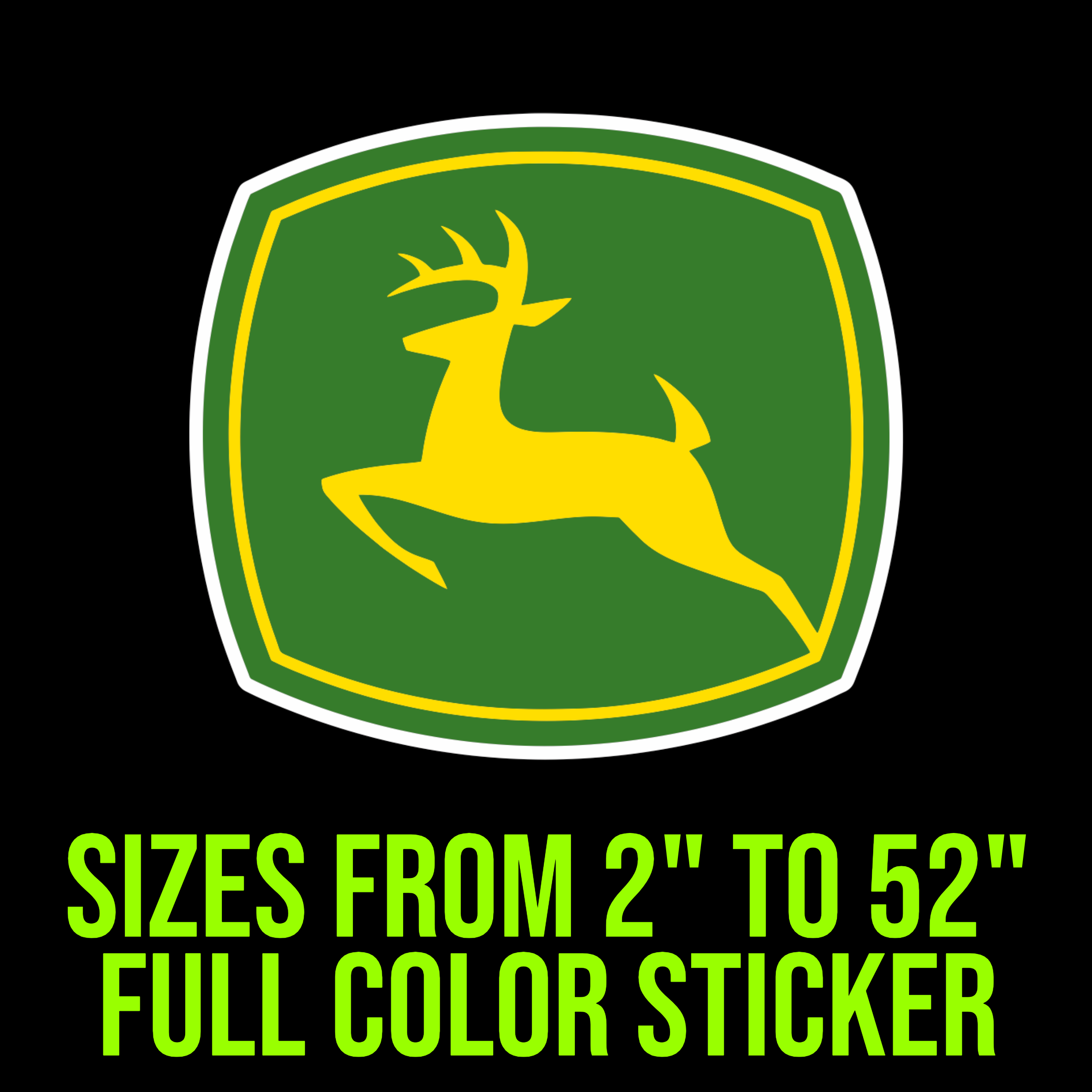 John Deere Full Color Vinyl Sticker – Custom Size – Up to 52 inches ...