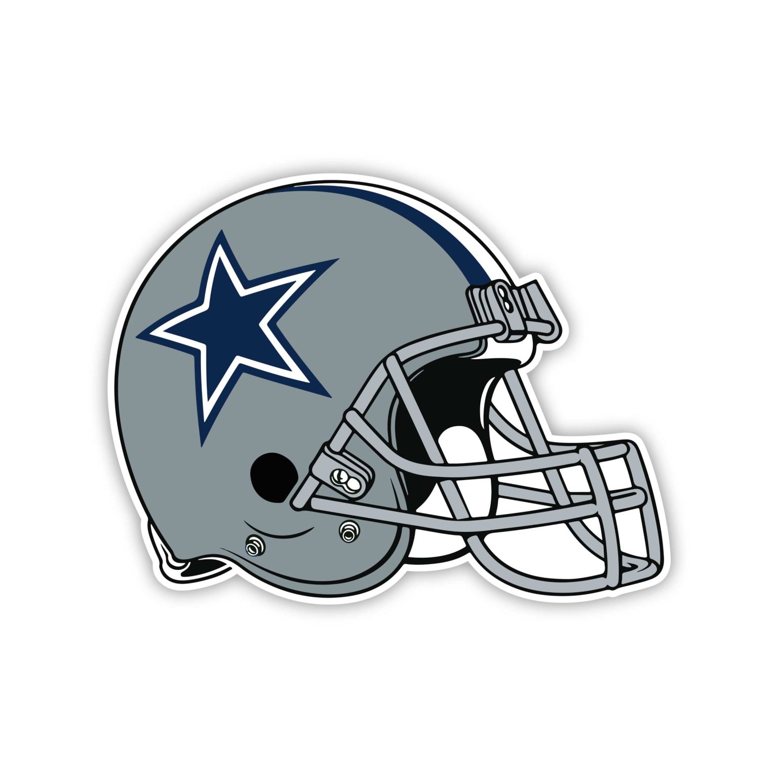 Dallas Cowboys- Helmet – Full Color Vinyl Sticker – Custom Size ...