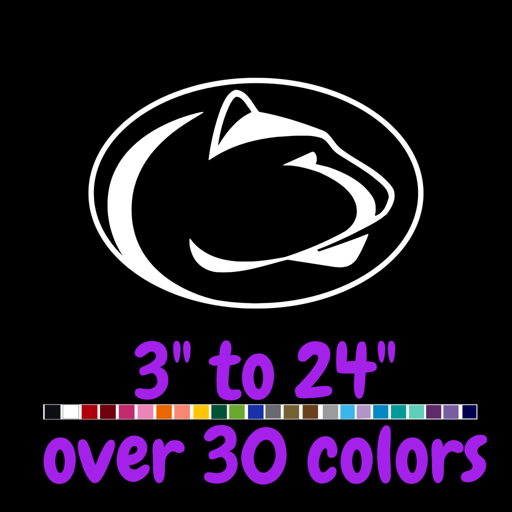 Penn State Vinyl Decal – Custom Size – Sports Stickers USA