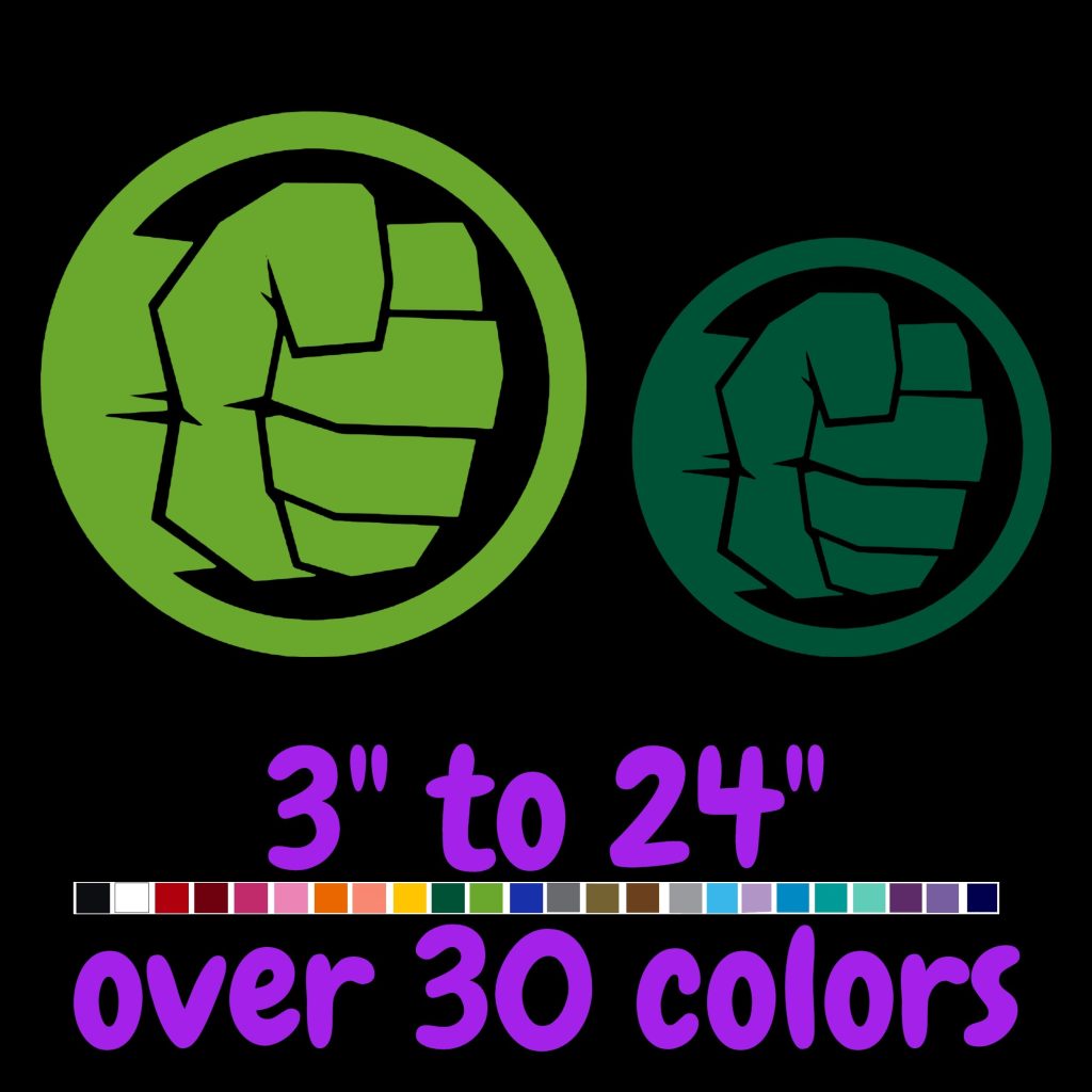 Hulk Vinyl Decal – Custom Size – Sports Stickers USA