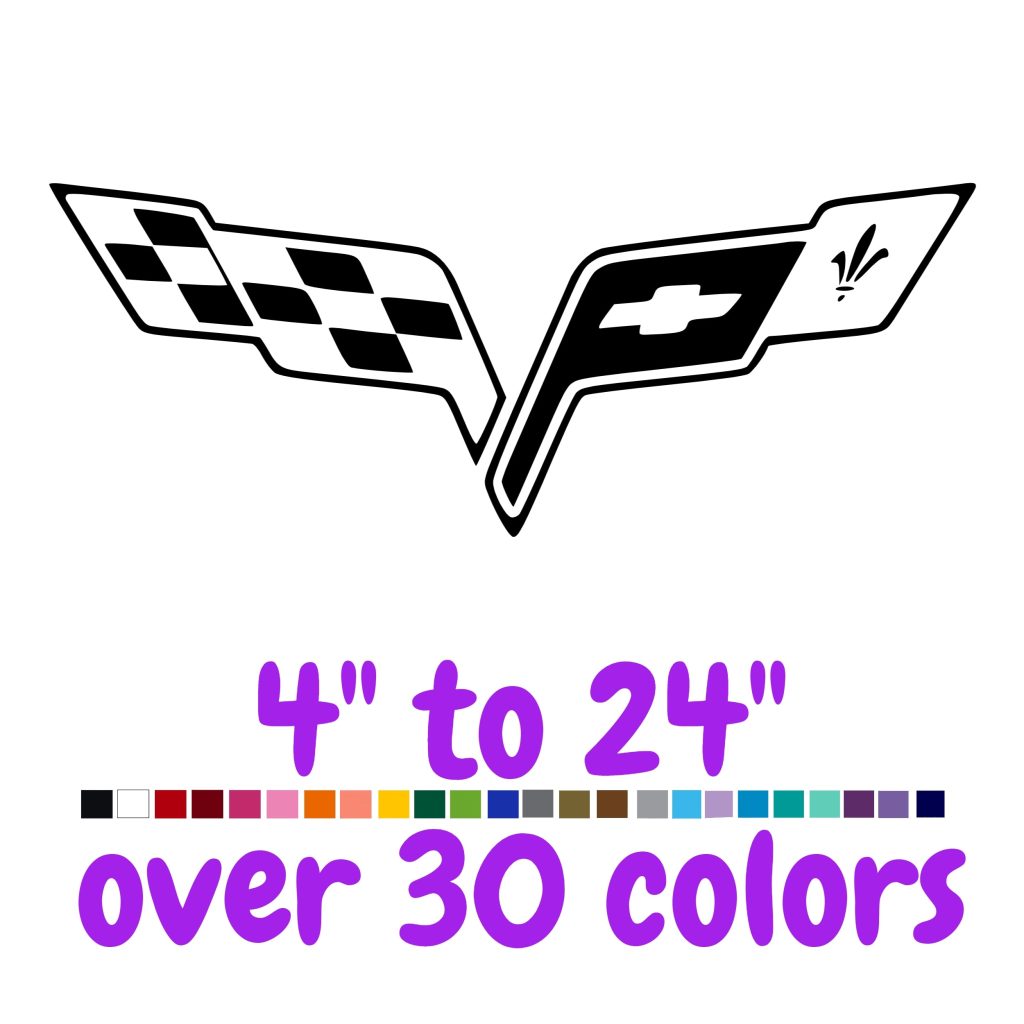 Chevrolet Corvette Vinyl Decal – Custom Size – Sports Stickers USA