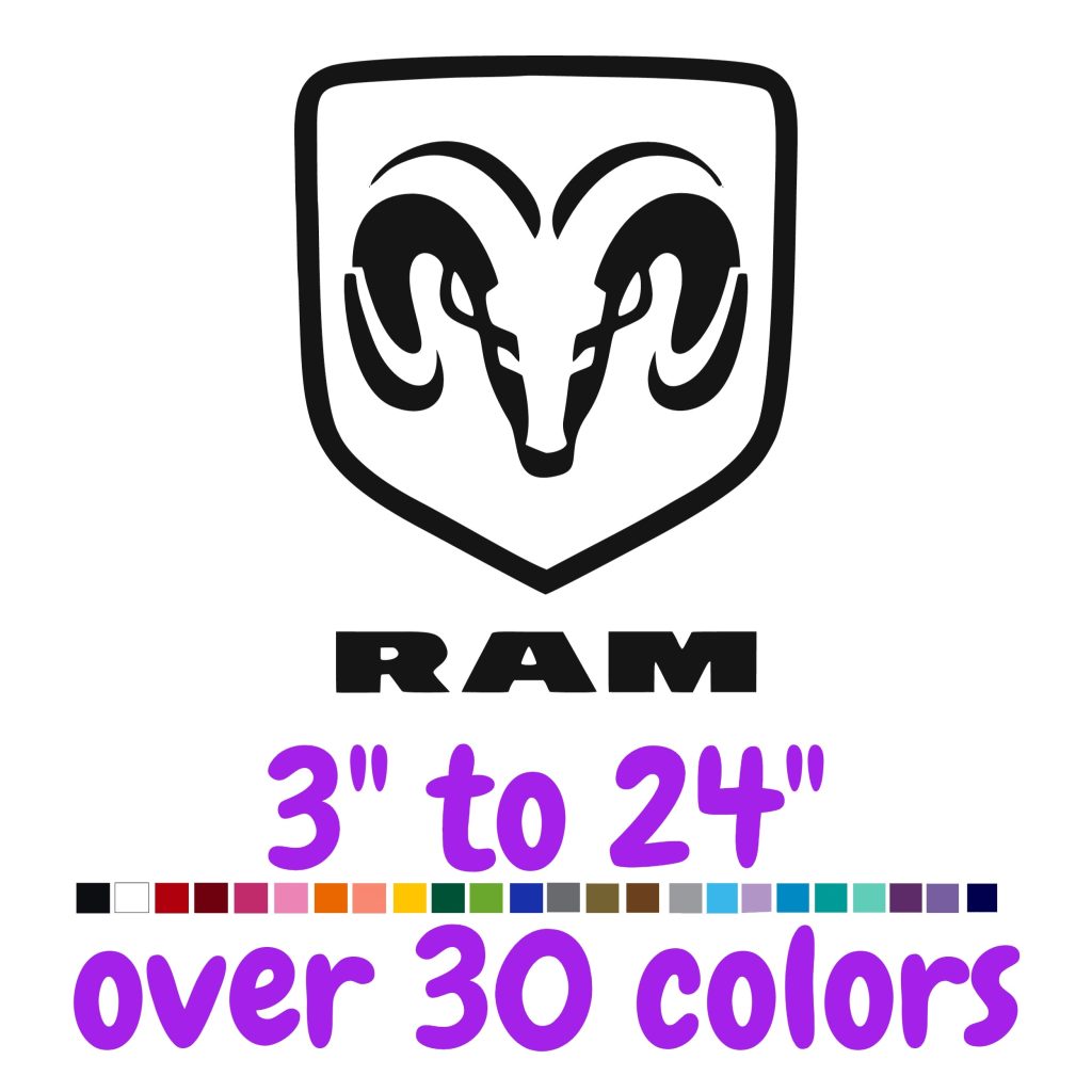 RAM Logo Vinyl Decal – Custom Size – Sports Stickers USA