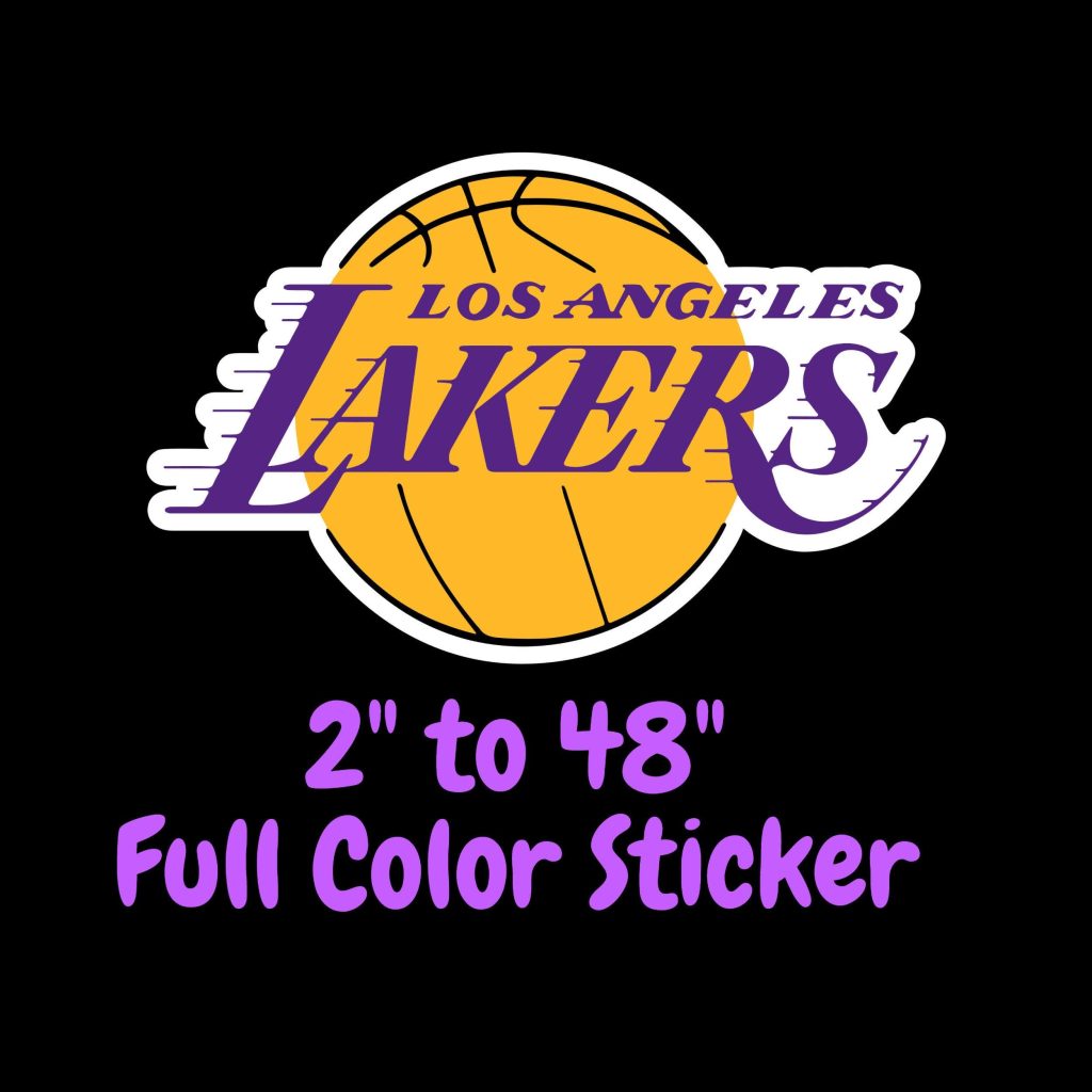 Los Angeles Lakers Full Color Vinyl Sticker – Custom Size – Sports ...