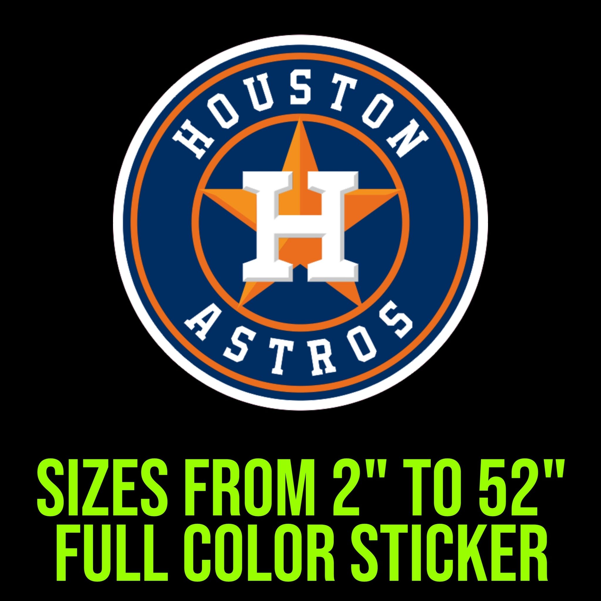Houston Astros – Blue Circle With Name – Full Color Vinyl Sticker ...