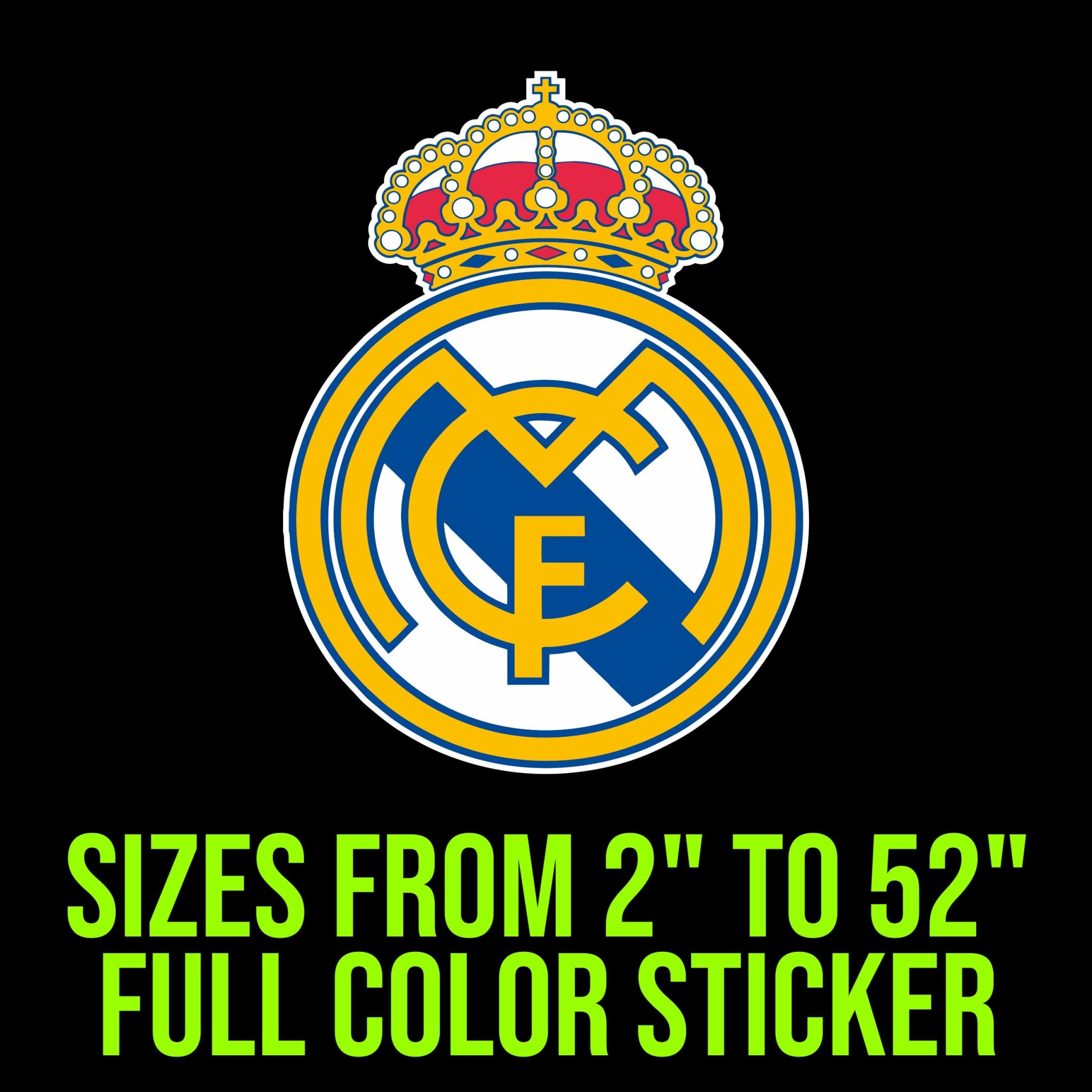Real Madrid CF Full Color Vinyl Decal – Sports Stickers USA