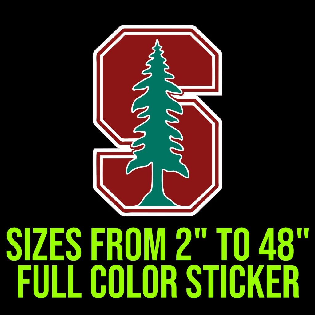 Stanford Full Color Vinyl Decal – Custom Size – Sports Stickers USA