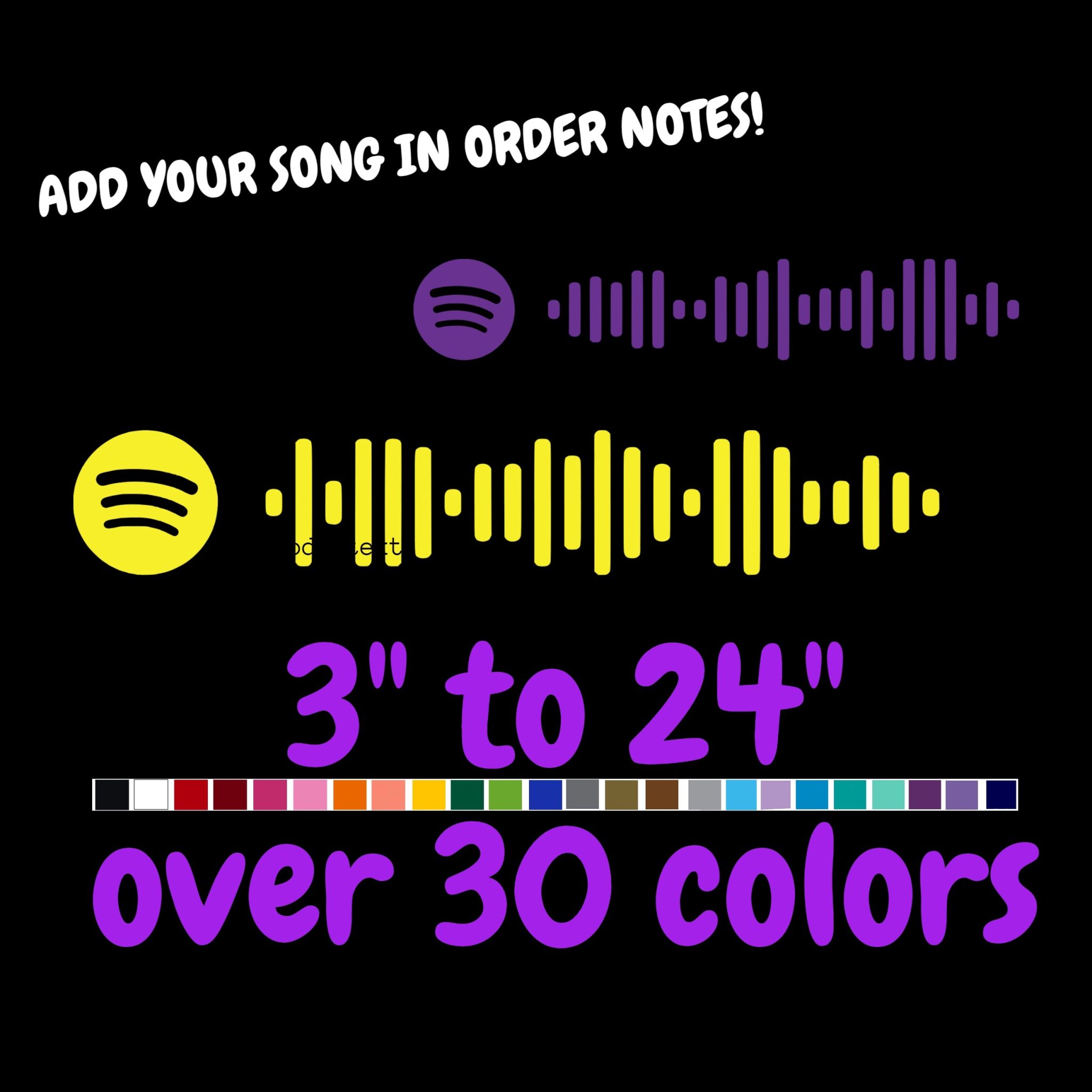 Spotify Vinyl Decal – Custom Size – Sports Stickers USA