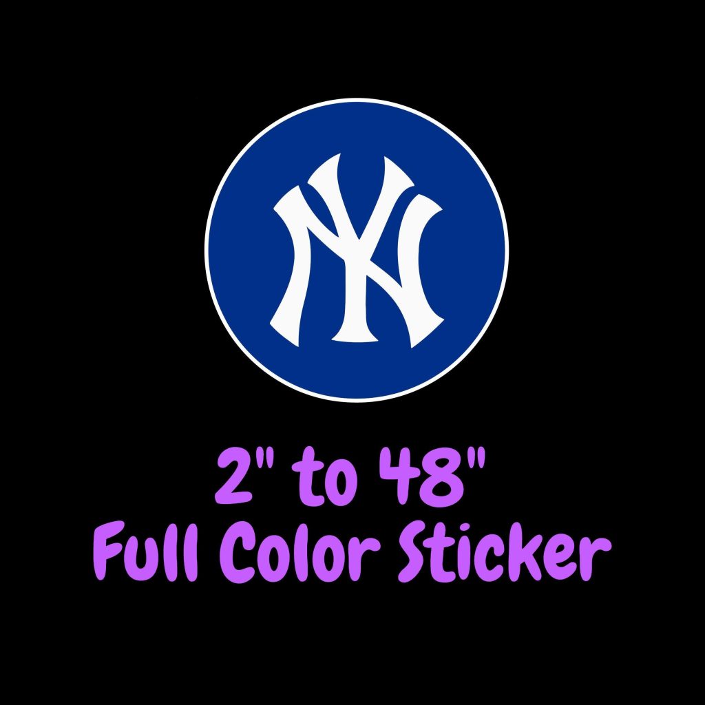 New York Yankees – Blue Circle With NY – Full Color Vinyl Sticker ...