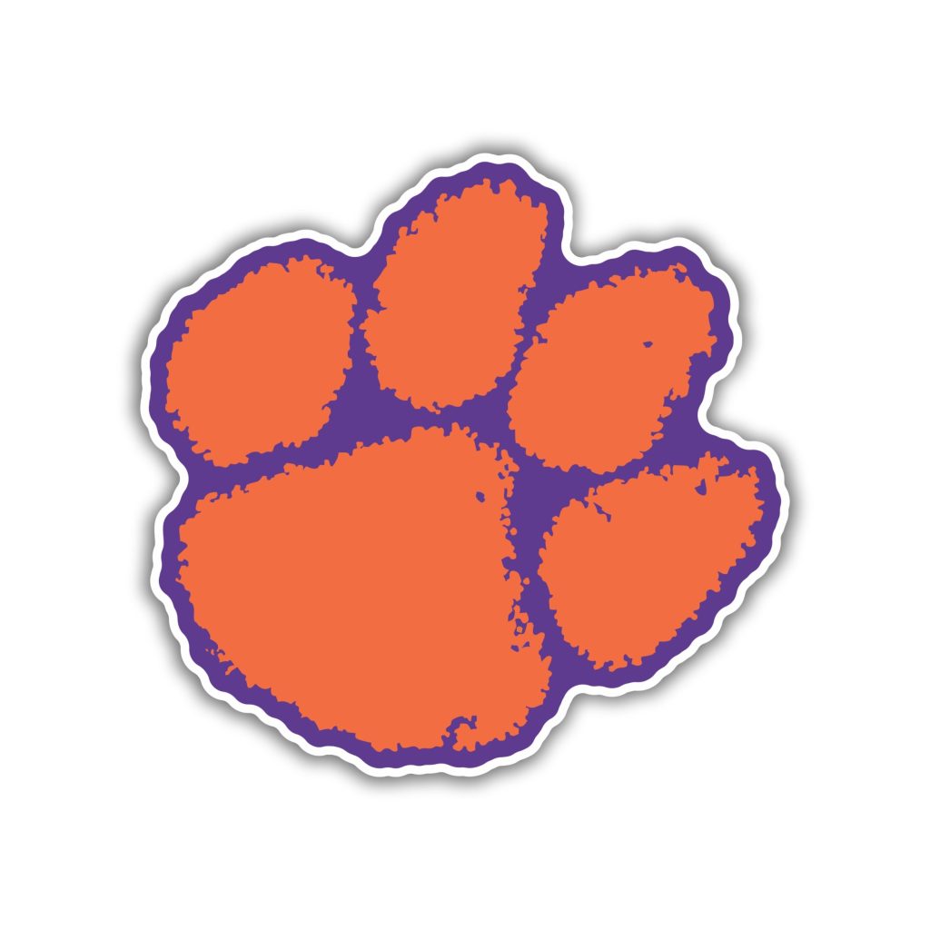 Clemson Tigers Full Color Vinyl Decal – Custom Size – Sports Stickers USA