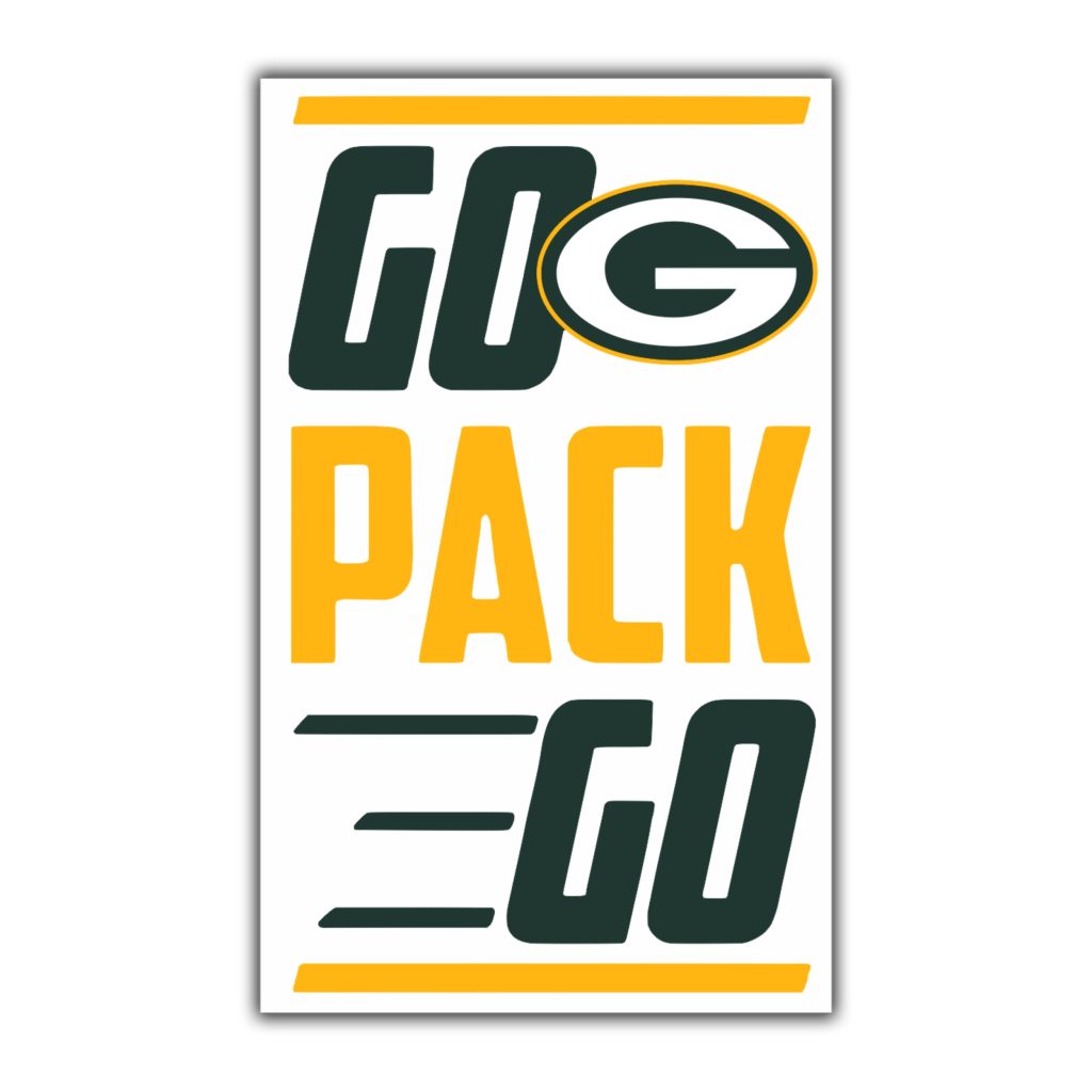 Green Bay Packers – Rectangle – Full Color Vinyl Sticker – Custom Size ...