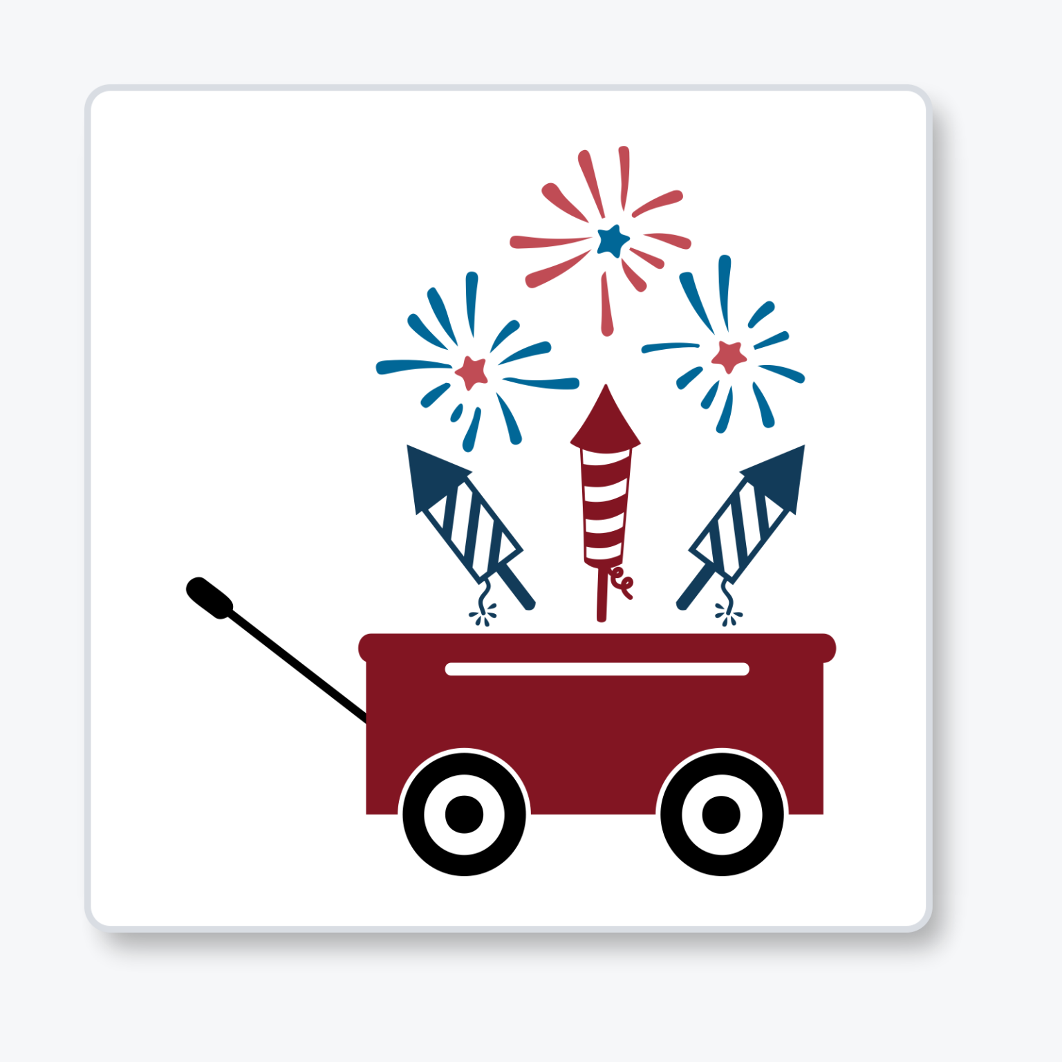 Wagon with Fireworks – Temporary Tattoo – Sports Stickers USA